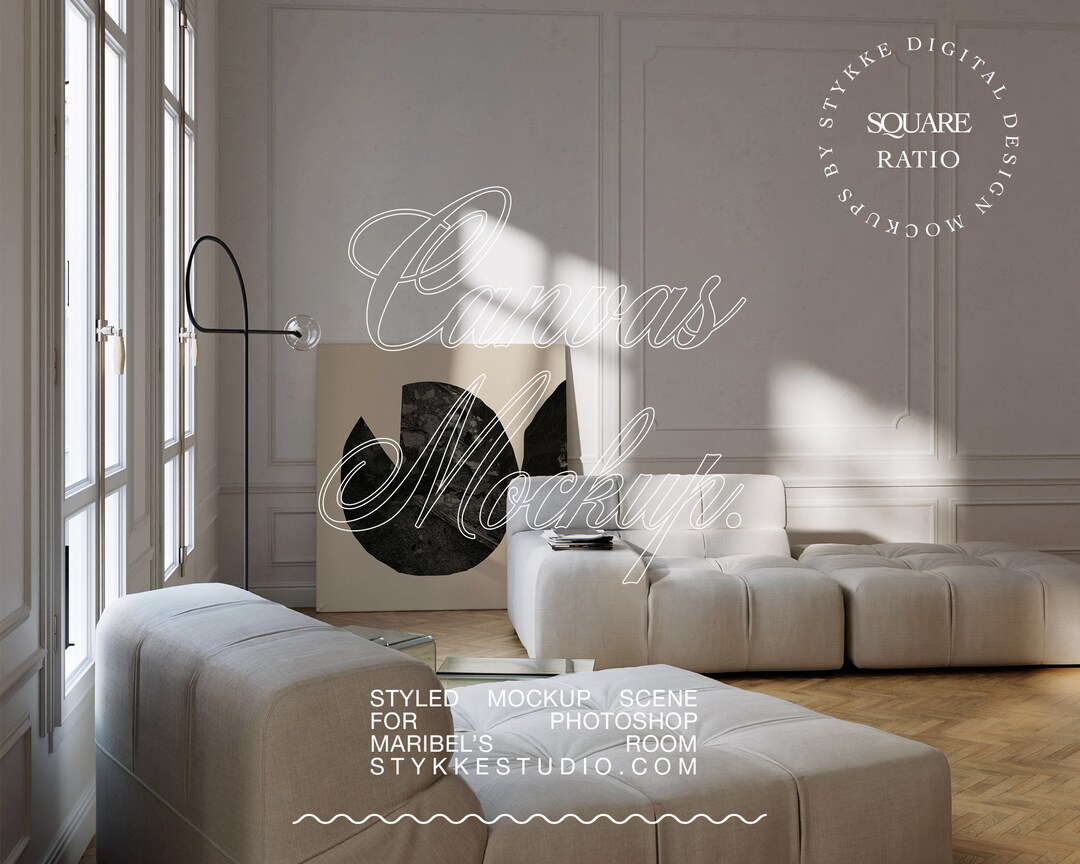 Square Canvas Mockup, Minimalistic Mockup, Painting Mockup, Interior ...