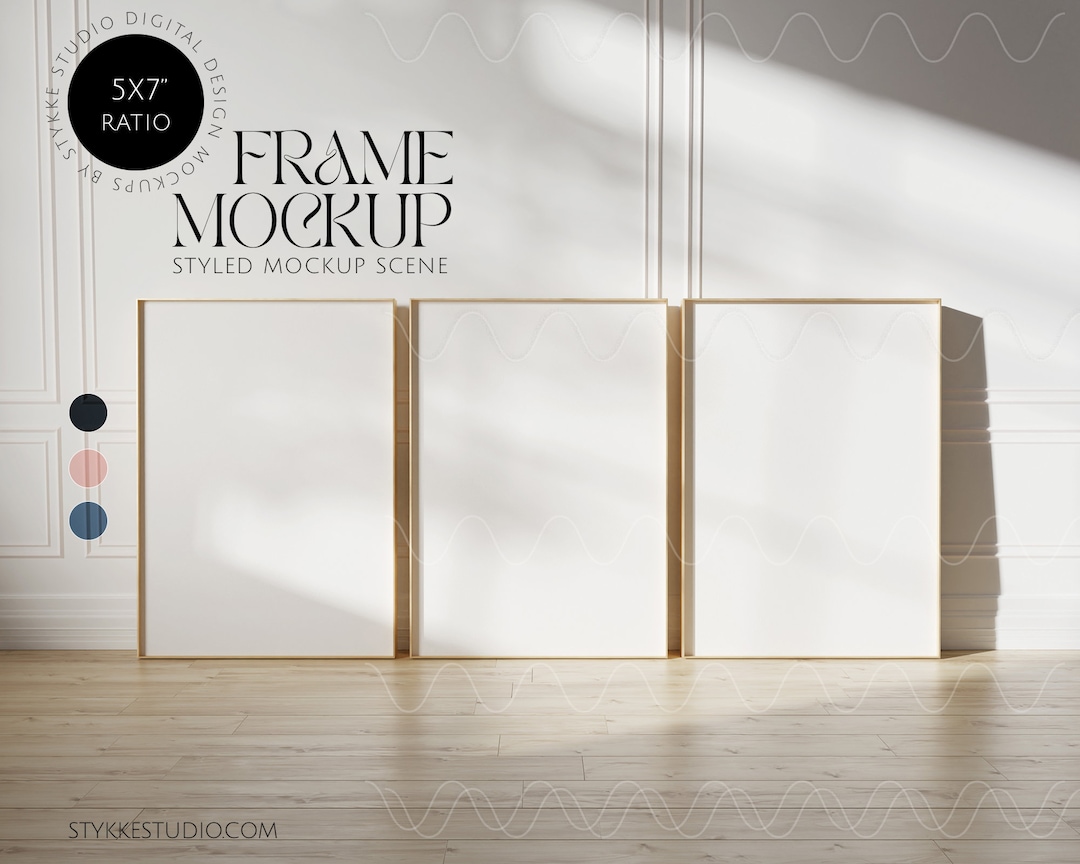 Scandinavian Frame Mockup, 3 Frame Mockups, 5x7 Ratio, Minimalistic ...