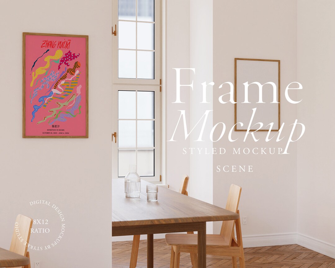 Wooden Frame Mockup, Minimalistic Mockup, Print Frame Mockup, Natural ...