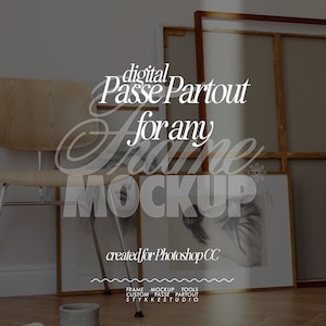 Digital Passe-partout for Frame Mockup, Customizable Frame Mat Mockup ...