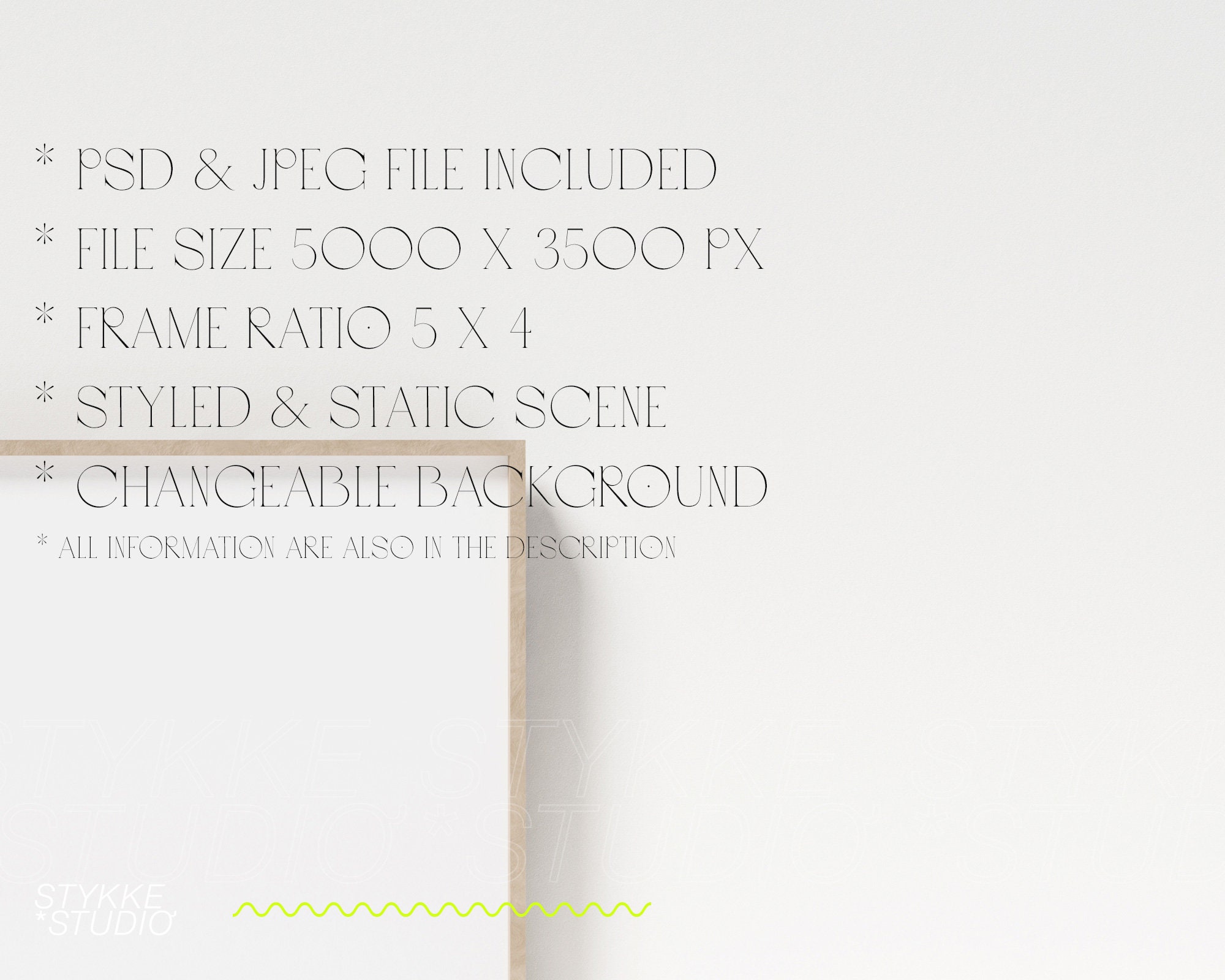 5x4 Ratio Frame Mockup Printable Mockup Frame Mockup for - Etsy