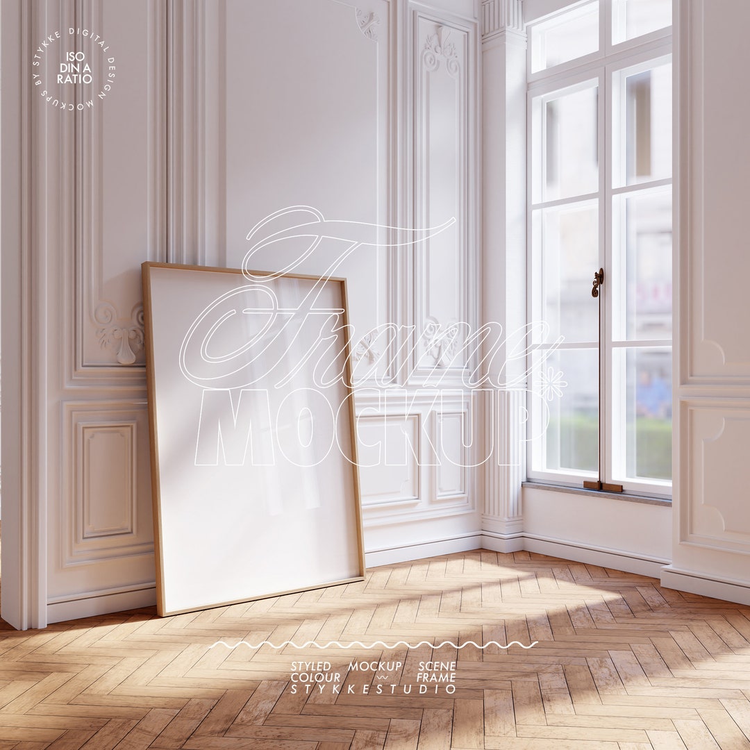 Scandinavian Frame Mockup DIN A Ratio, Minimalistic Interior Mockup ...
