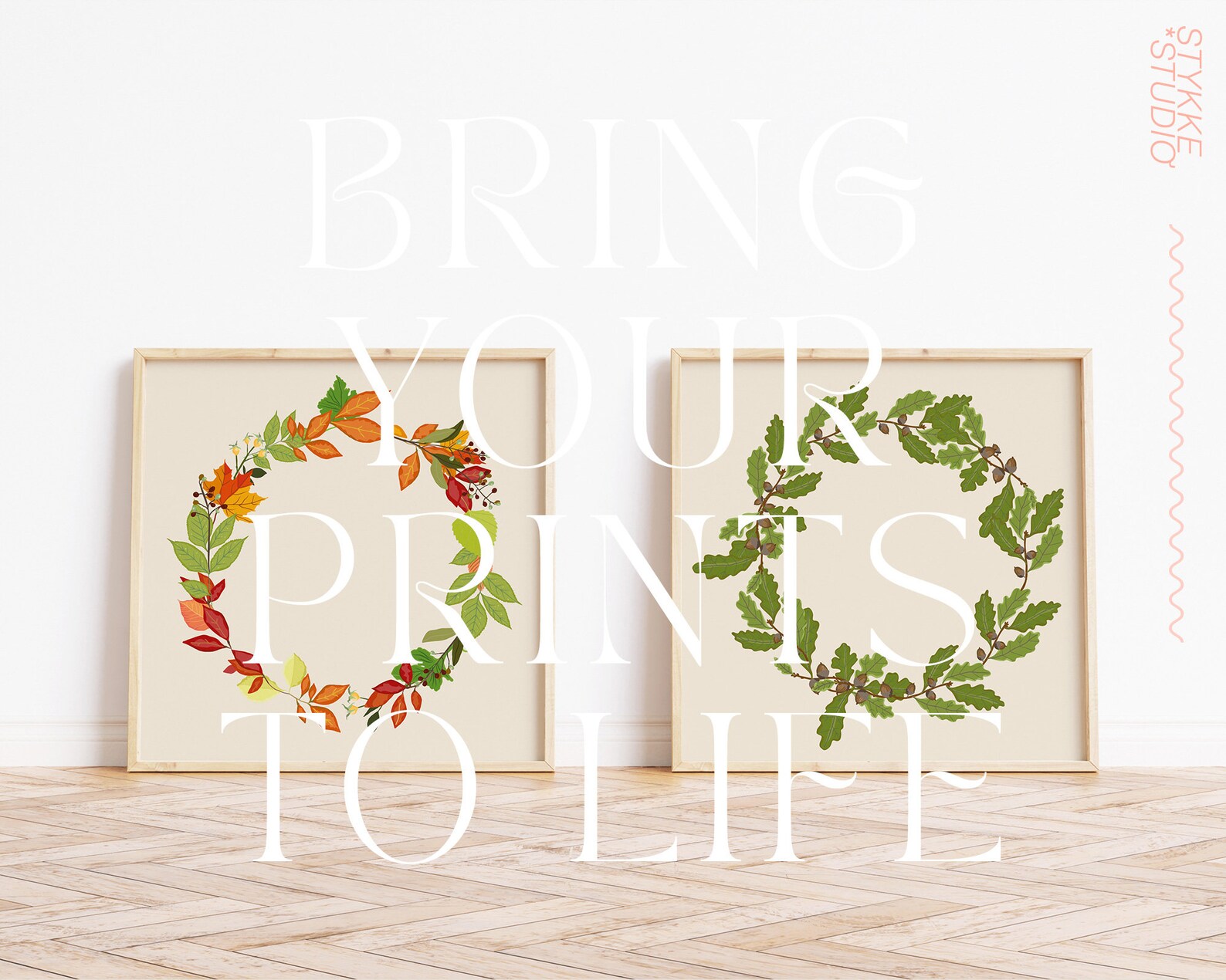 Two Square Frame on Wooden Floor Mockup 2 Frame Mockups - Etsy