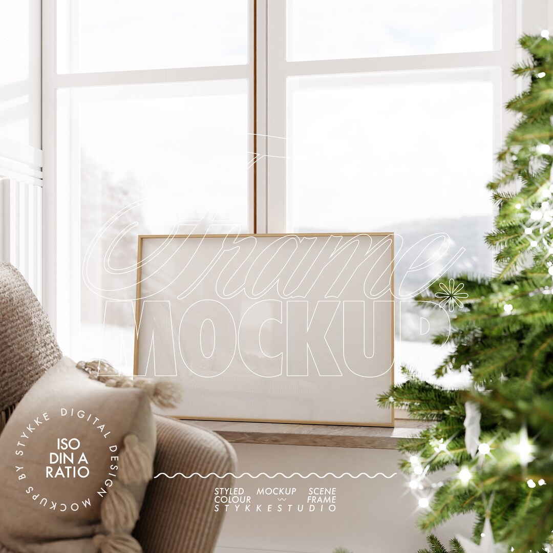Festive Frame Mockup for Cozy Christmas Boxing Day, DIN A Frame Mockup ...