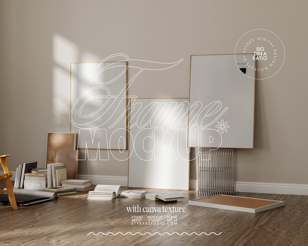 Frame Mockup DIN A, Three Frame Mockups, Printable Poster Mockup, Frame ...