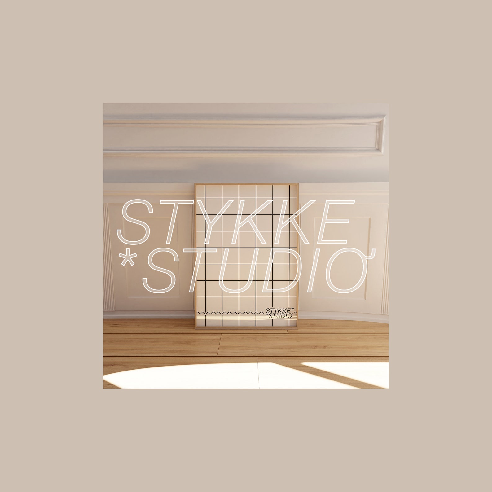 Vertical Frame Mockup, Glass Reflection Frame DIN A Mockup, White Room ...