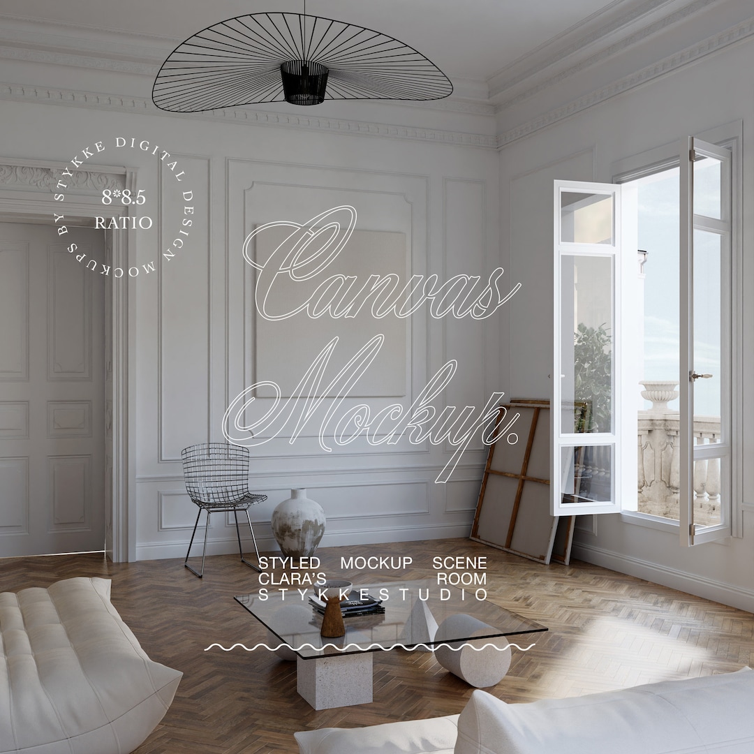 Painting Canvas Mockup, 8x8.5 Rectangle Mockup, Nearly Square Canvas ...