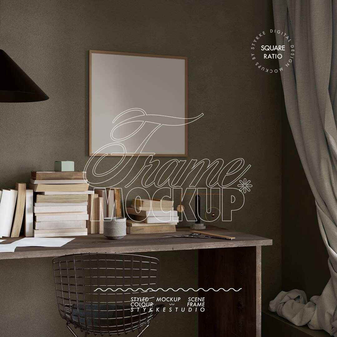 Mockup Frame Square Print, Frame Mockup for Artwork Poster Digital ...