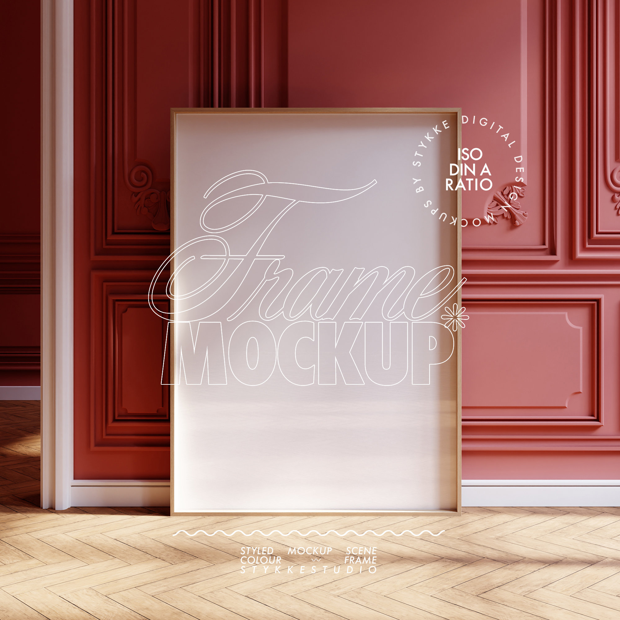 Frame Mockup Vertical Rusty Red, Poster Mockup DIN A Ratio, Mockup ...