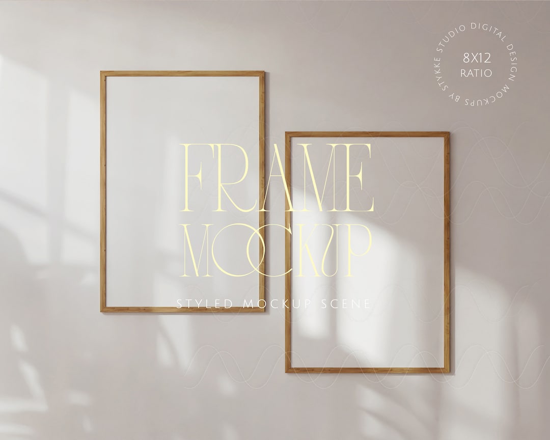 Frame Mockup, Vertical Mockup Frame, Frame Mockup Duo, Wooden Frame ...