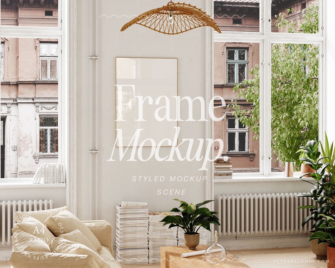 Frame Mockup DIN A, Modern Interior Frame Mockup, French Apartment ...