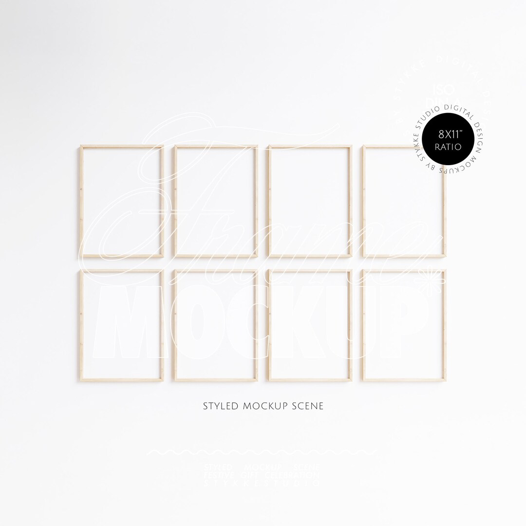 Eight Frame Mockup Bundle, Set of Eight Frame Mockups, Minimalistic 8 ...