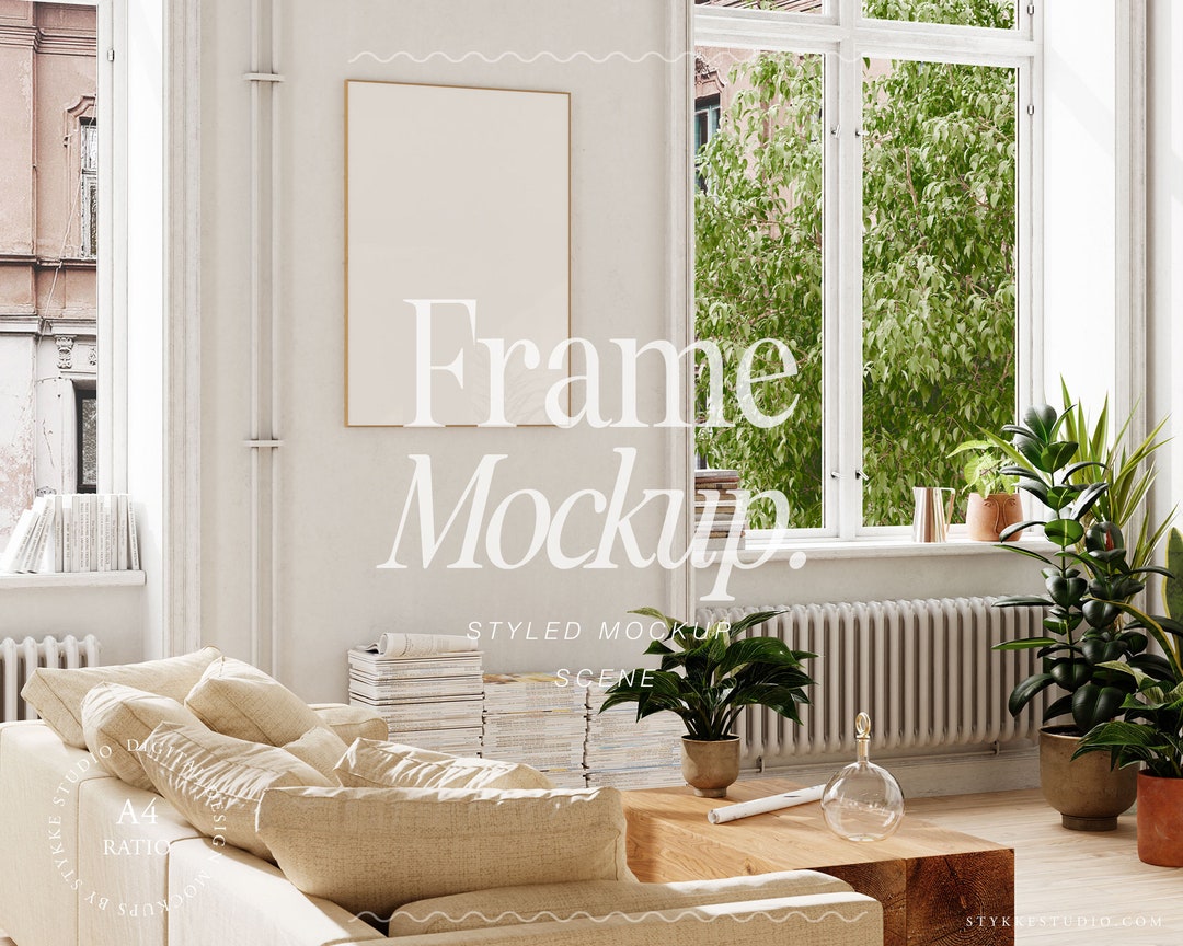Frame Mockup DIN A, Modern Interior Frame Mockup, French Apartment ...