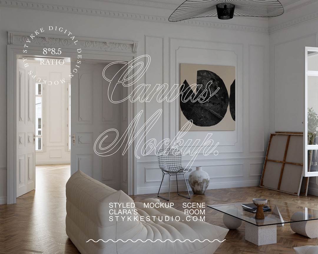 Painting Canvas Mockup, 8x8.5 Rectangle Mockup, Nearly Square Canvas ...
