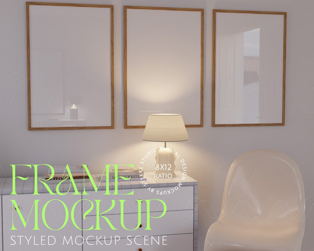 Frames Mockup Trio Three Frames in a Row Mockup Wooden - Etsy