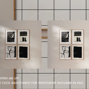 Frame Mockup 4x5 Gallery Wooden Four Vertical Picture Frame Digital ...