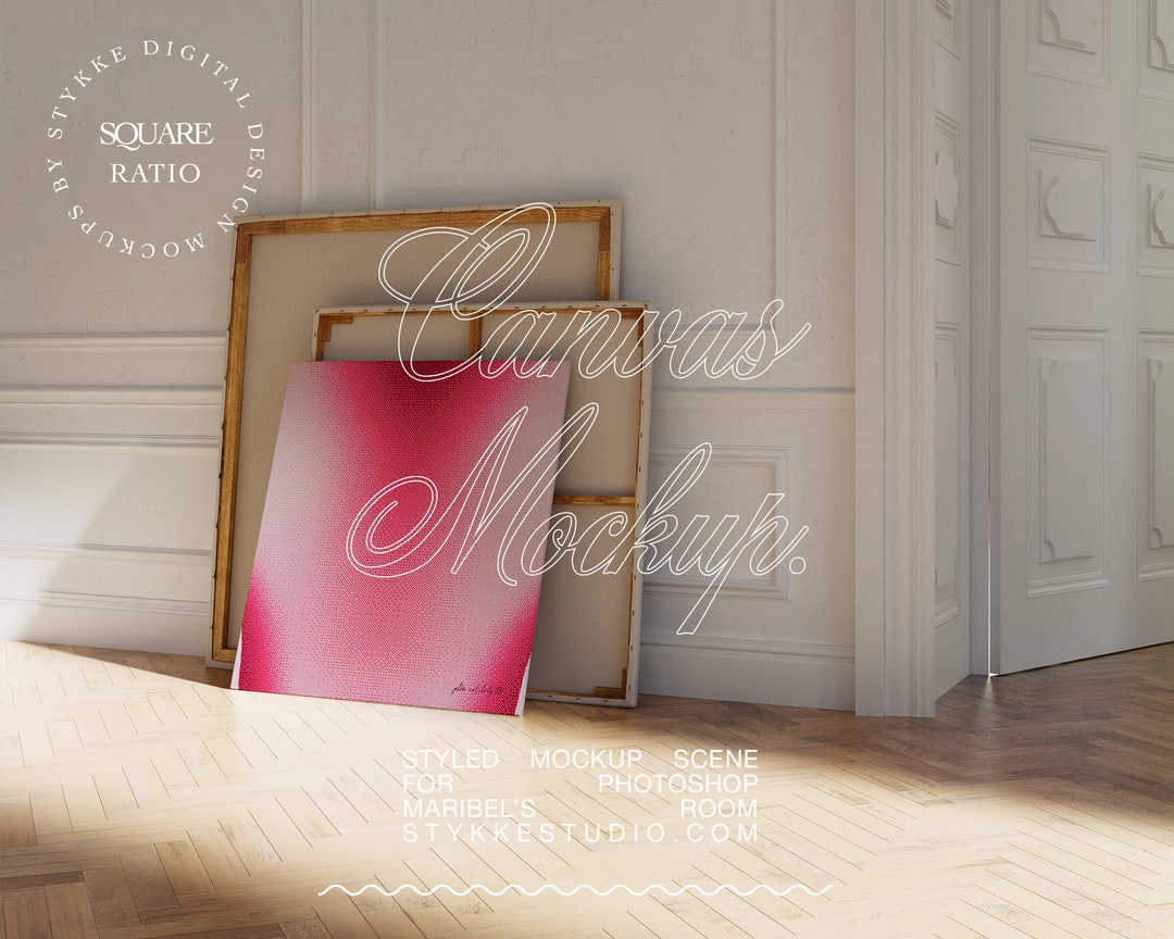 Small Square Canvas Mockup for Art, Minimalistic Mockup for Painting ...