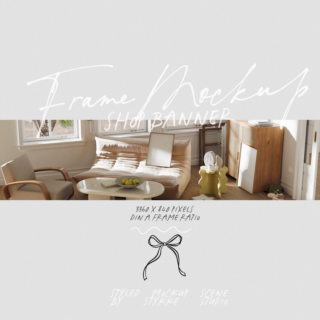 Etsy Shop Banner for Art Print Shops With Frame Mockups, Title Image ...