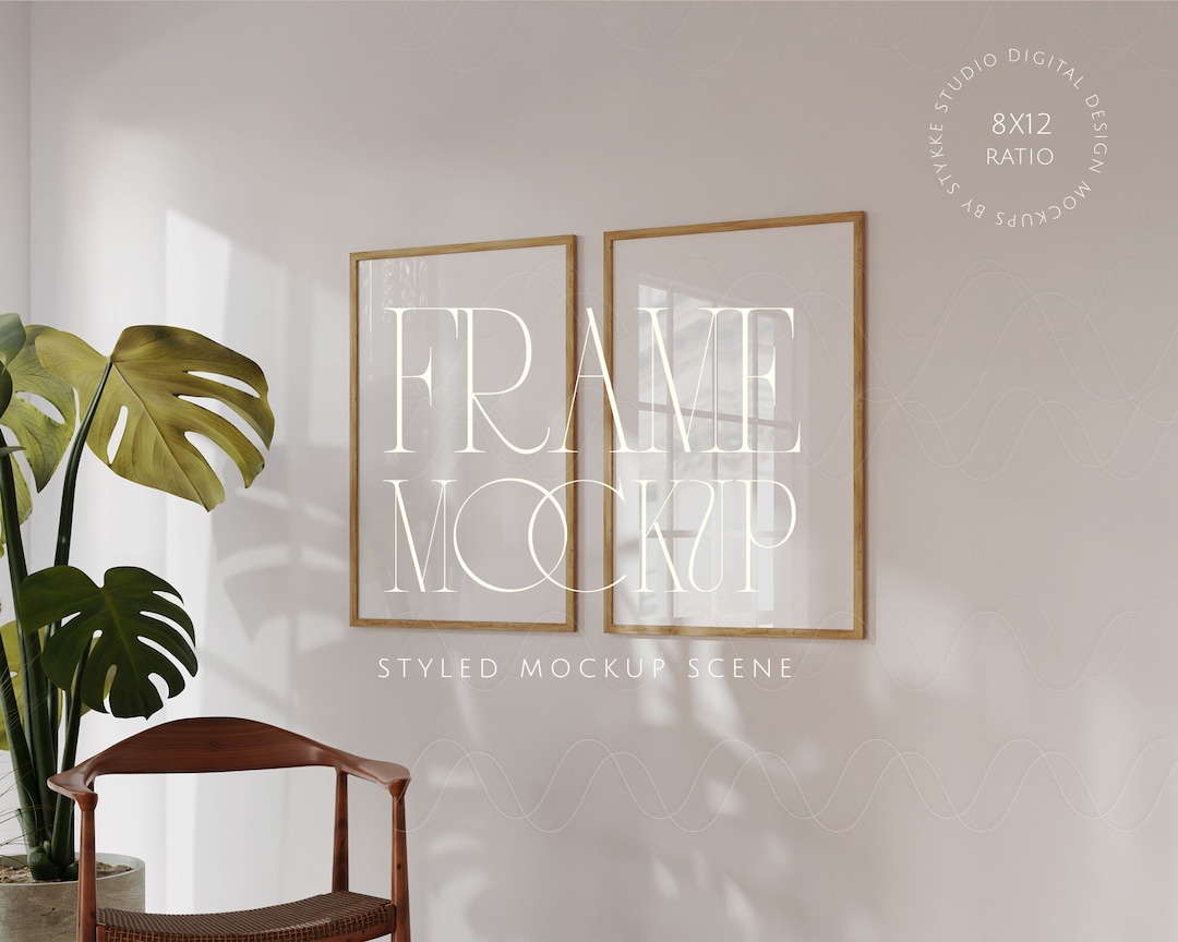 Frame Mockup, Vertical Mockup Frame, Frame Mockup Duo, Wooden Frame ...