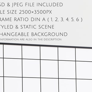 Black Thin Frame Mockup DIN, Wallpaper Mockup, Frame Mockup DIN A 3 ...