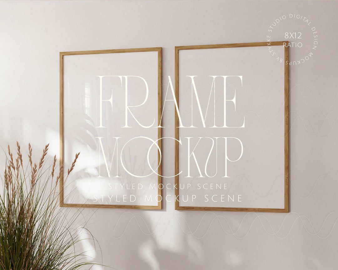 Frame Mockup, Vertical Mockup Frame, Frame Mockup Duo, Wooden Frame ...