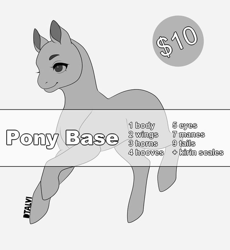 MLP Alicorn Pegasus Base | Feral Horse Digital Art (PSD File) - Etsy