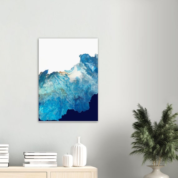 Ocean Art Print Blue Fluid Art Print Abstract Ocean Art | Etsy