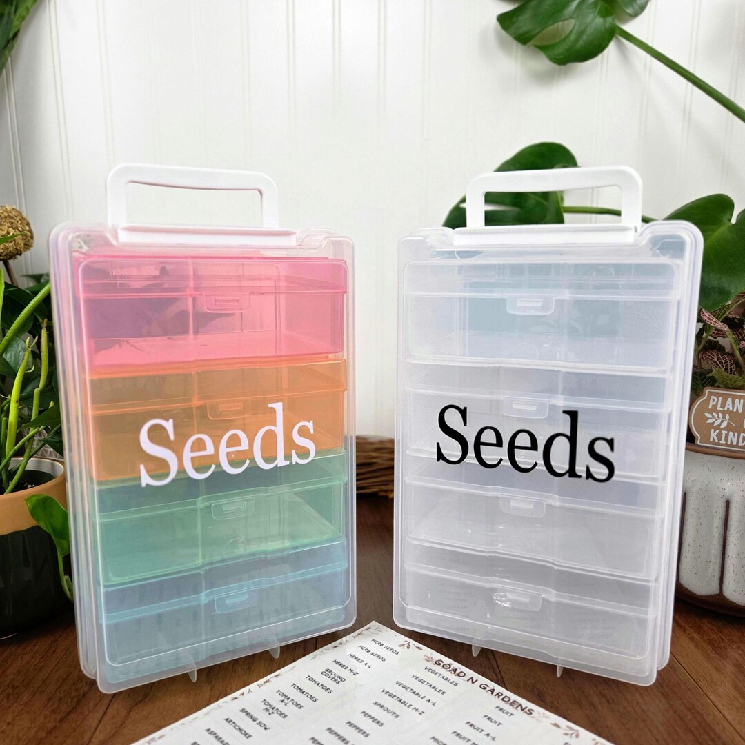 Seed Packet Storage Organizer Container With 80 Garden Labels, Garden ...