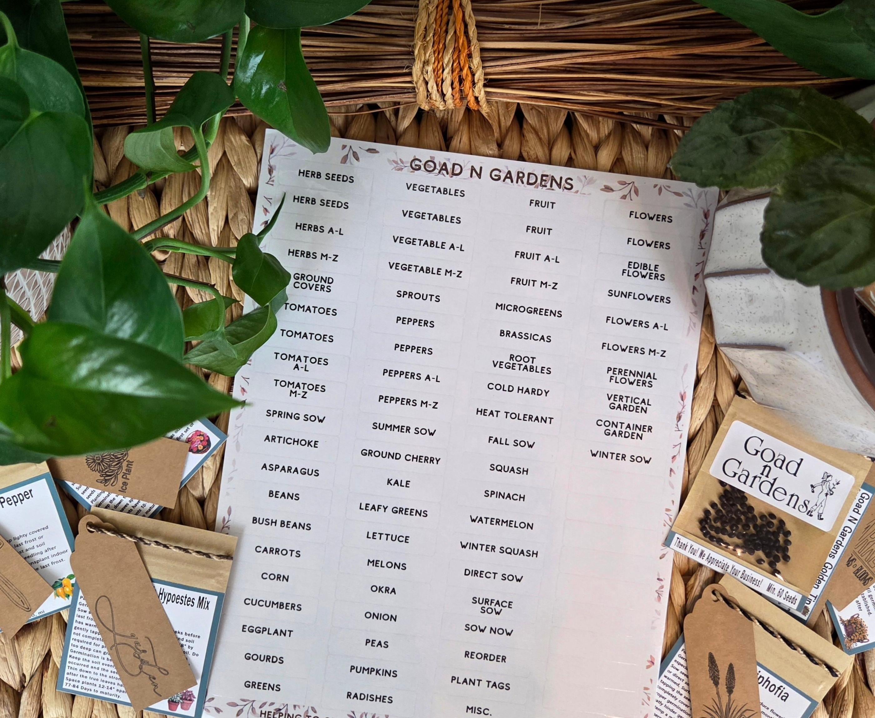 Custom Seed Packet Storage Organizer Case With 80 Garden Labels, Garden ...