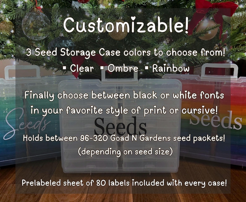 Custom Seed Packet Storage Organizer Case With 80 Garden Labels, Garden ...