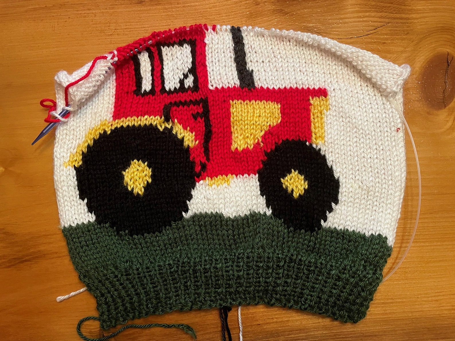 Hand Knit Tractor Sweater Little Tractor Pullover Hand Knit - Etsy Canada