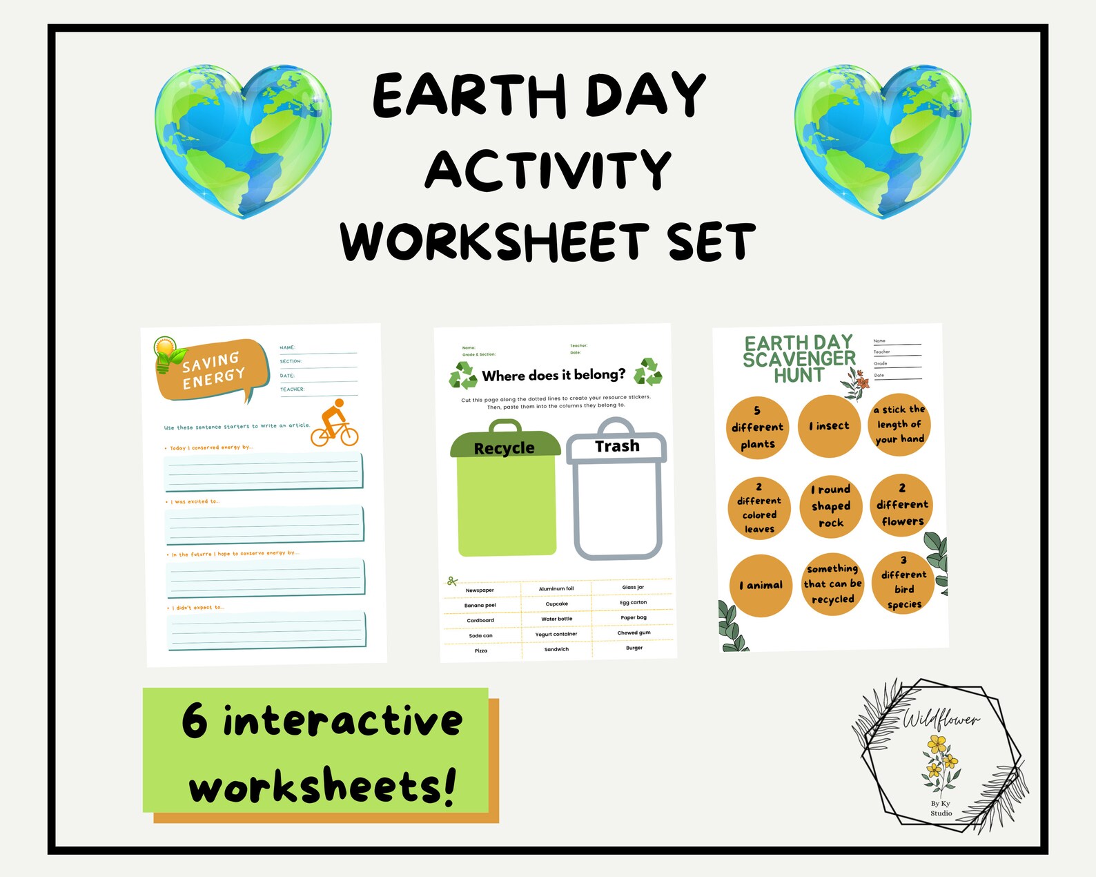 Earth Day Activity Worksheet Bundle - Etsy