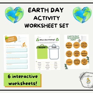 Earth Day Activity Worksheet Bundle - Etsy