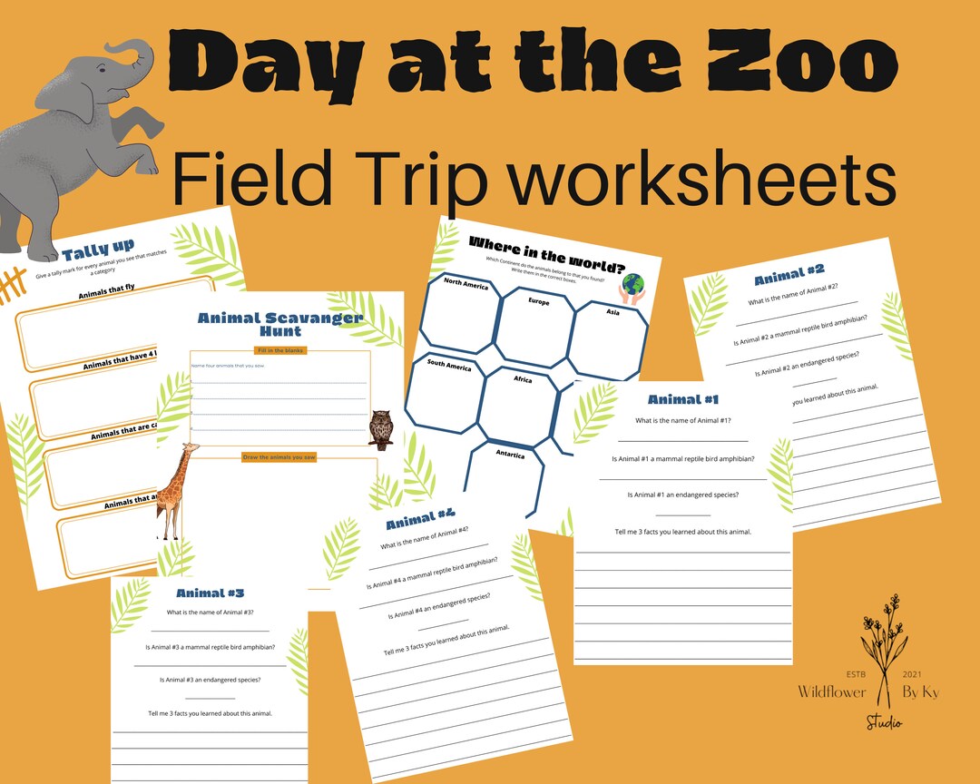 Day at the Zoo Field Trip Worksheet Packet - Etsy