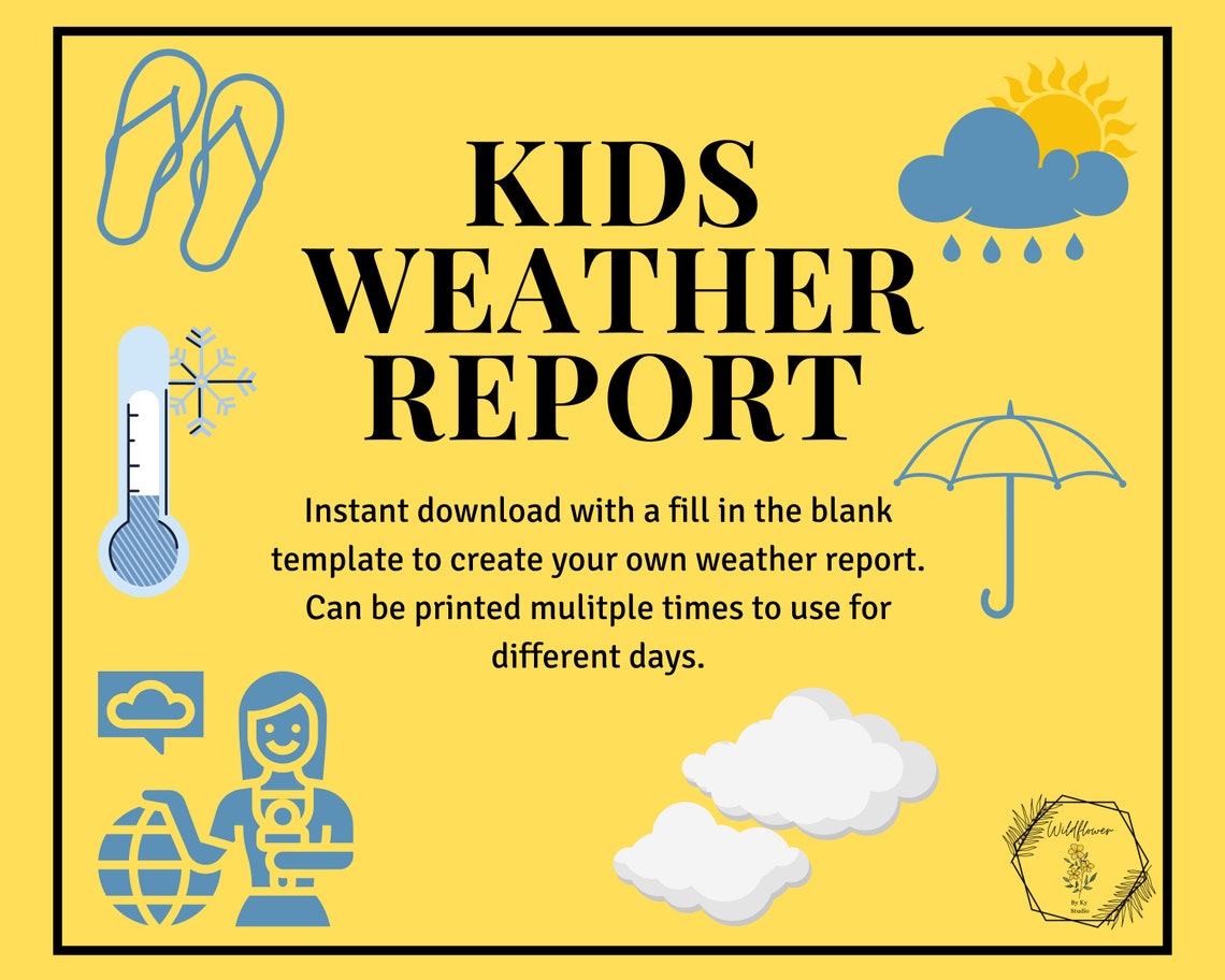 Kids Weather Report Template - Etsy