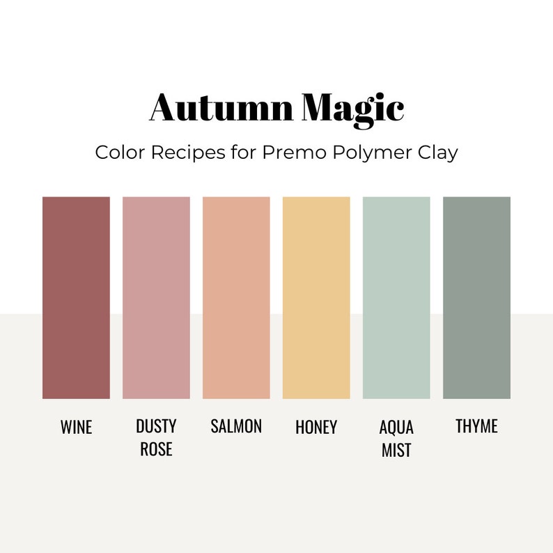 Autumn Magic - Premo Polymer Clay Color Recipes / Downloadable Tutorial ...