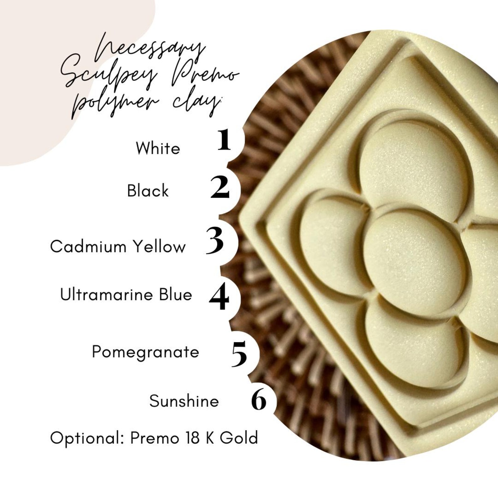 Premo Polymer Clay Color Recipe / Downloadable Tutorial / Flower Power ...