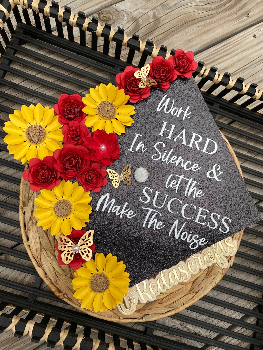 Sunflower Graduation Cap | Custom Graduation Cap Topper | Graduation ...