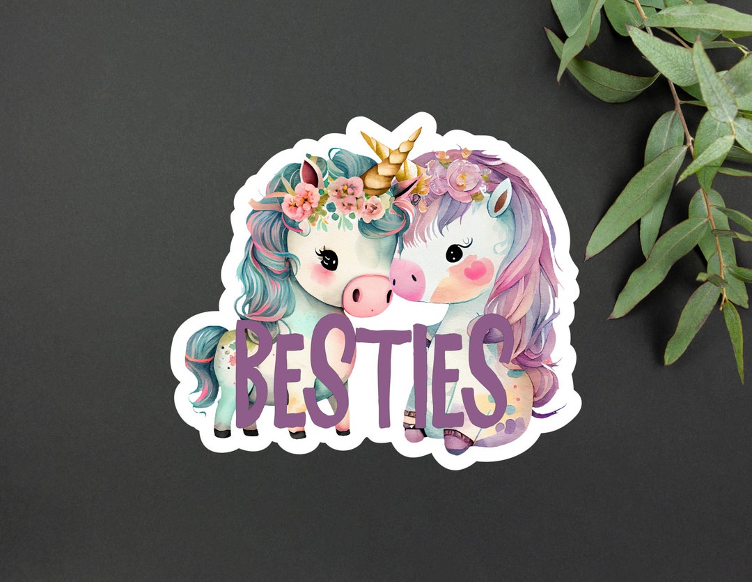 Unicorn Besties Rainbow Colorful Sticker Unicorn Best Friend Sticker ...