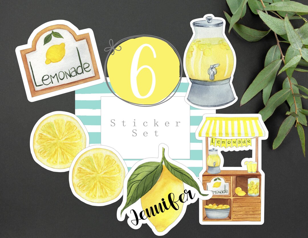 Personalized Lemon Sticker Set Name Lemonade Sticker Set Lemonade ...