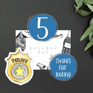 Police Theme Party Sticker Set Cop Theme Gift Stickers Police Car K9 ...