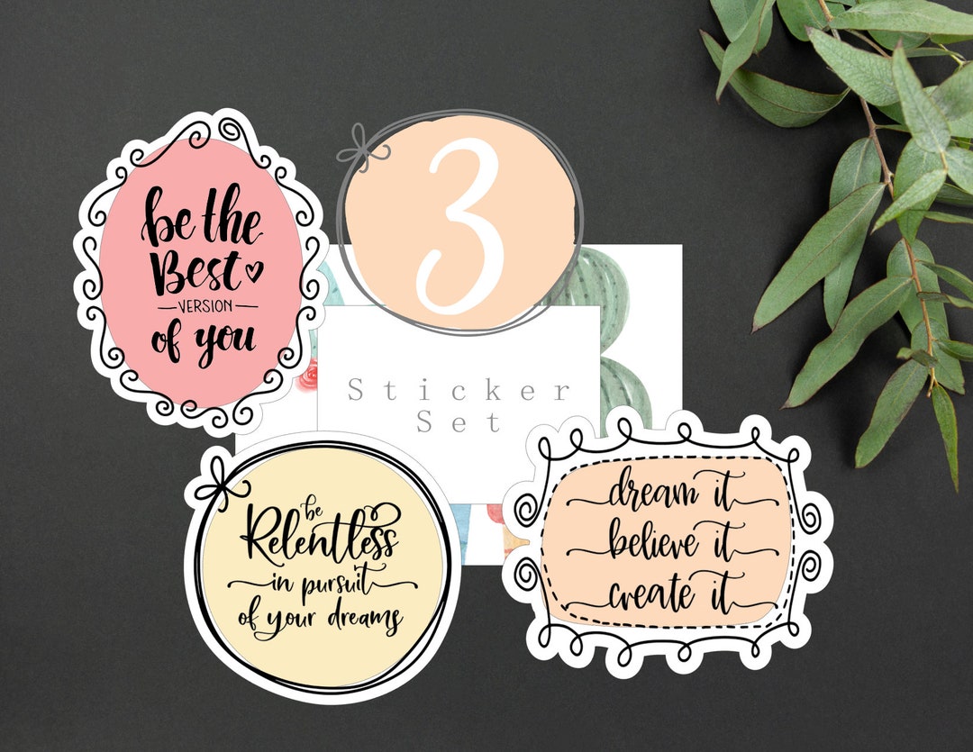 Motivational Quote Inspiration Dream It Vinyl Sticker Set Quote Sticker ...