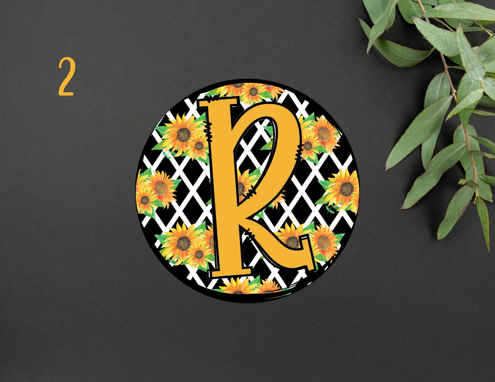 Personalized Round Sunflower Black White Floral Stickers - Etsy
