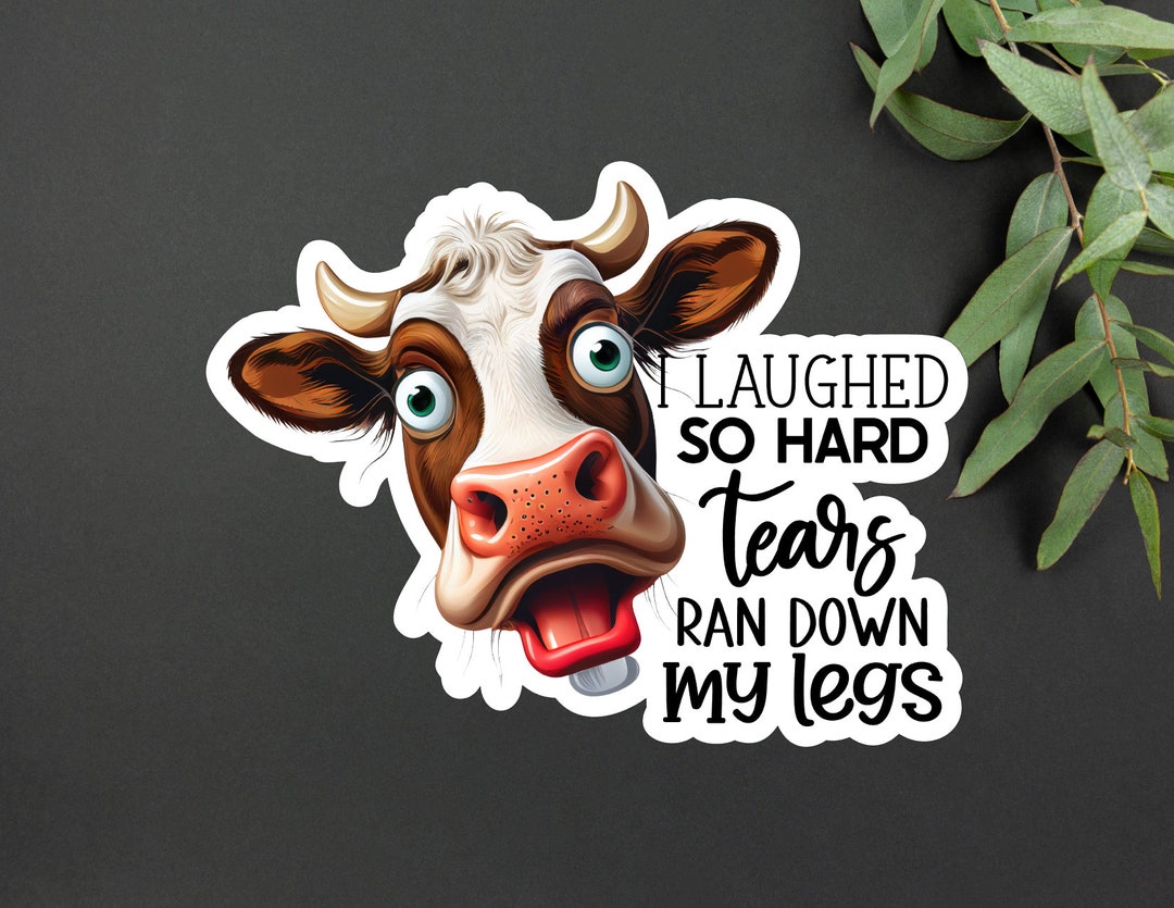 Funny Cow Tears Sticker Funny Friend Gift Sticker Funny Cow Tears Down ...