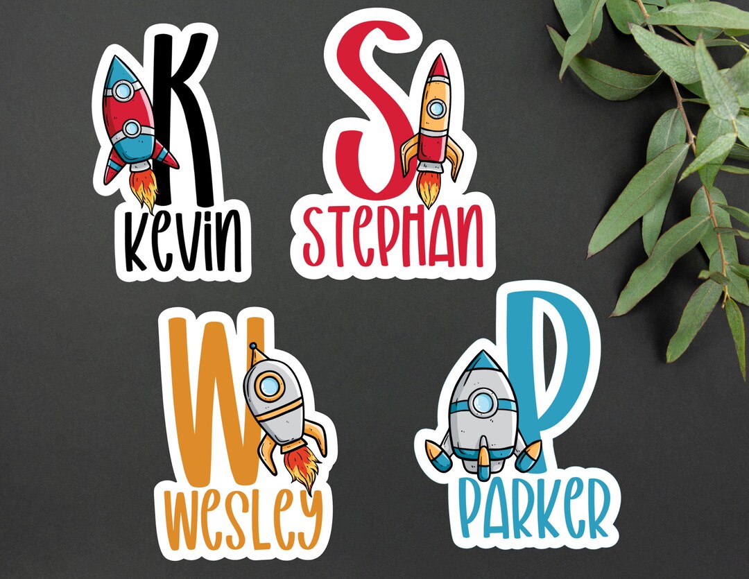 Personalized Rocket Ship Space Name Sticker Rocket Name Sticker Space ...