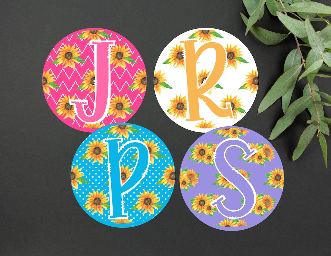 Personalized Colorful Sunflower Pattern Round Stickers Sunflower ...