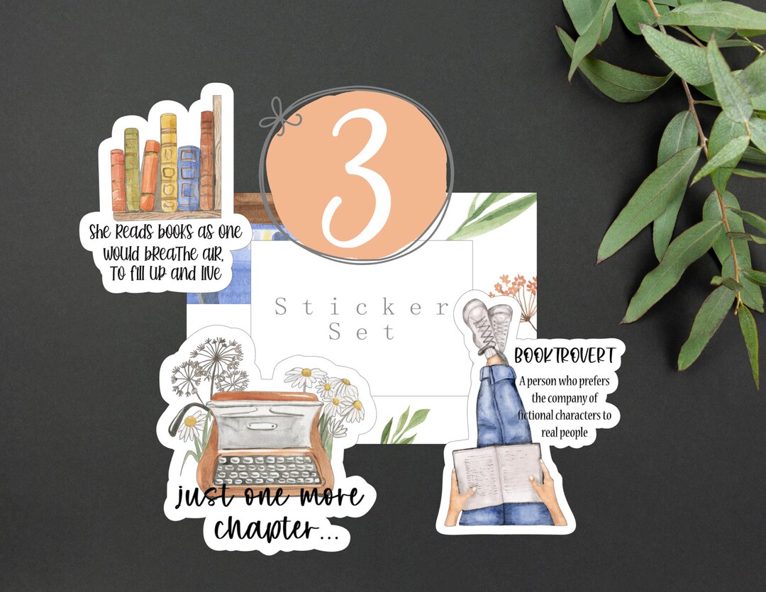 Reading Book Girl Vinyl Sticker Set Love to Read Booktrovert Girl ...