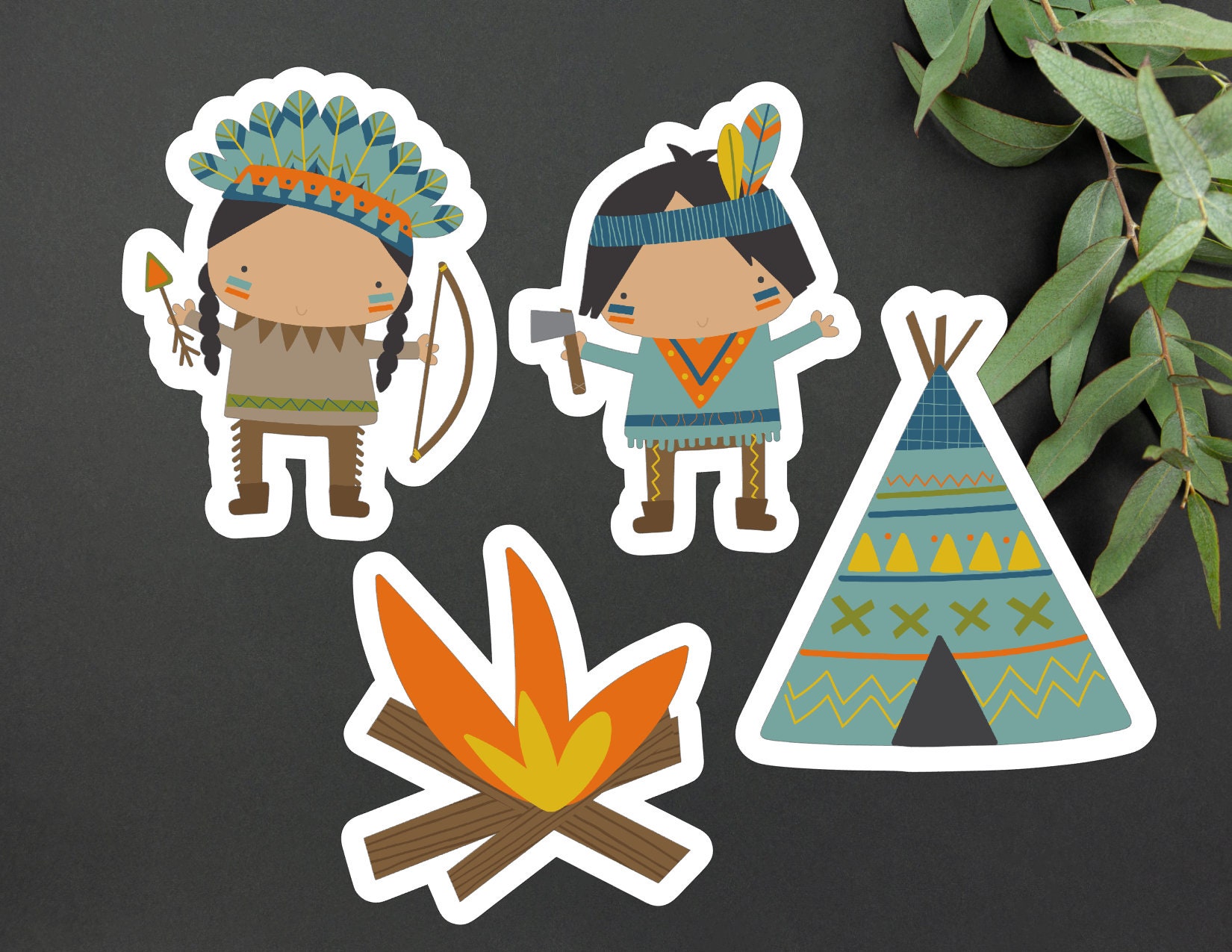 Kids Wild West Cowboy and Indians Party Stickers Wild West - Etsy