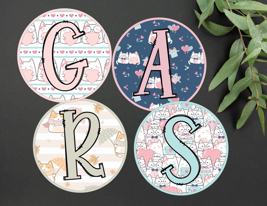 Personalized Cat Love Round Stickers Personalized Cat Mom Stickers Cat ...