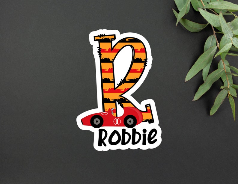 Personalized Racecar Name Vinyl Sticker Racecar Party Gift - Etsy